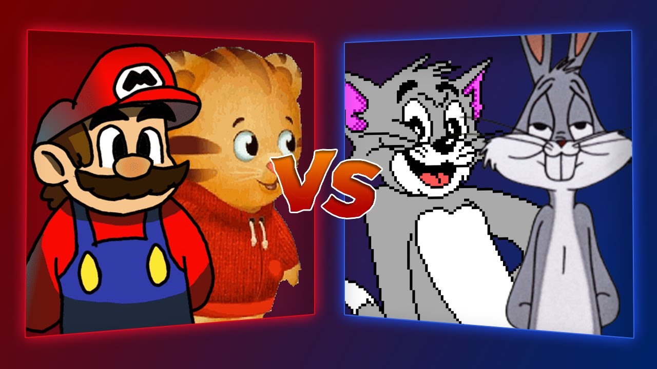 MUGEN Battle - Mario/Daniel Tiger vs Bugs Bunny/Tom Cat - YouTube