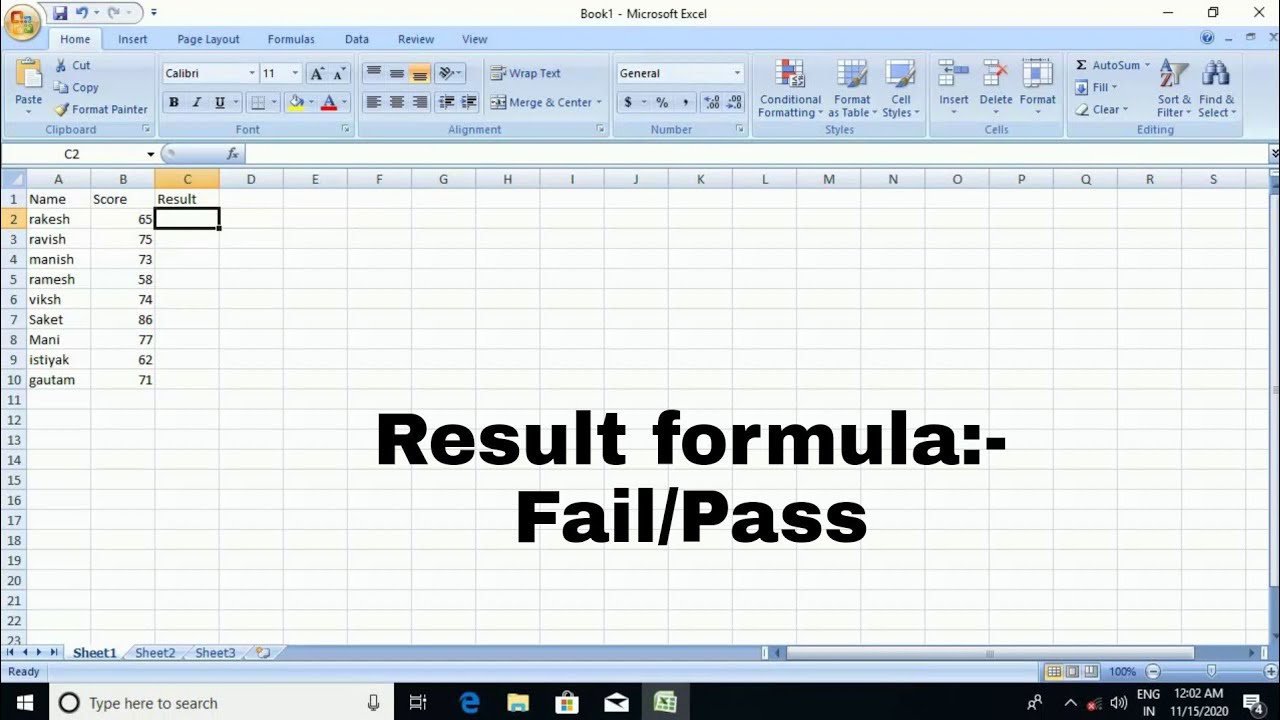 How To Calculate PASS FAIL In MS Excel Conditional Formula In MS how-to-calculate-pass-fail-in-ms-excel-conditional-formula-in-ms