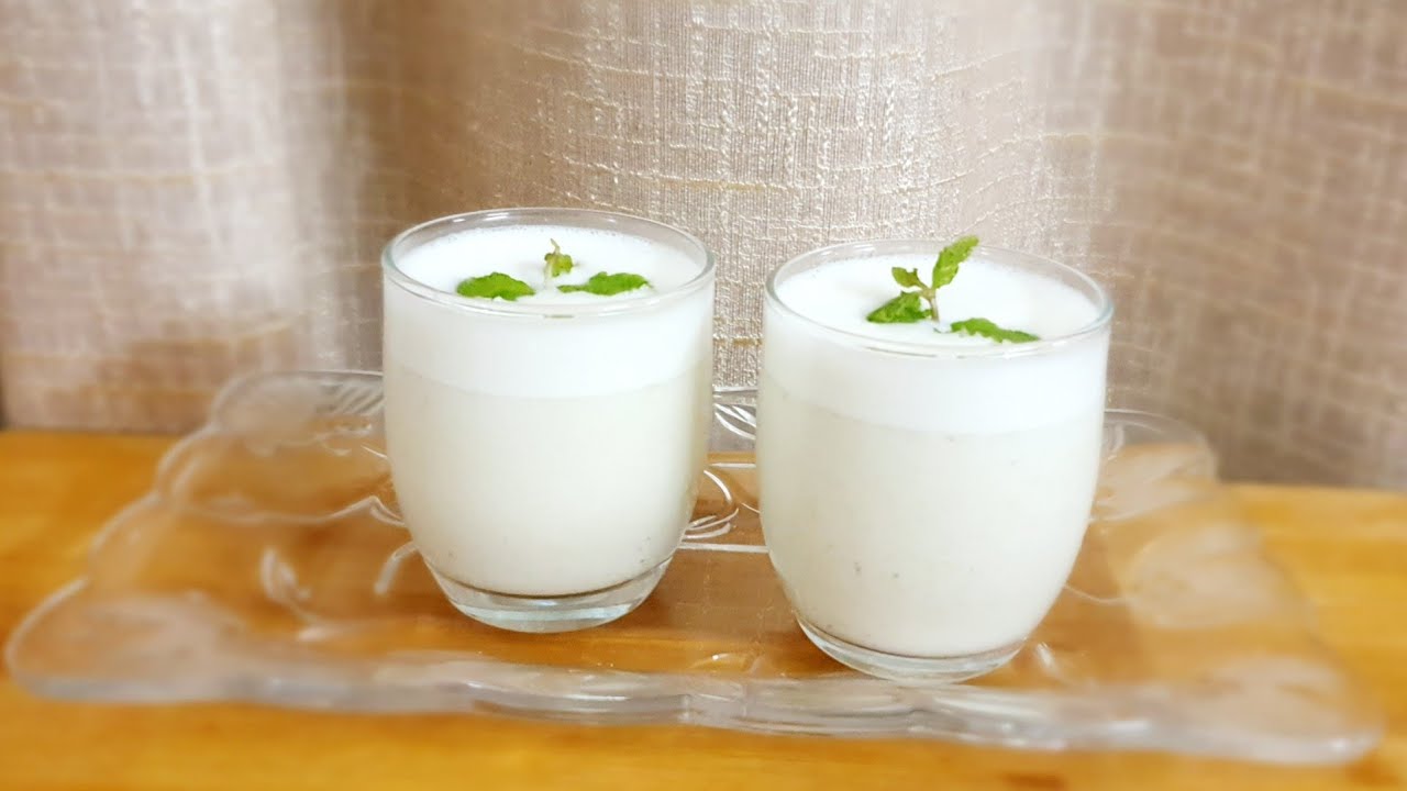 Salted Mint Lassi Recipe || Namkeen Lassi || Spicy Yogurt Drink Recipe ...