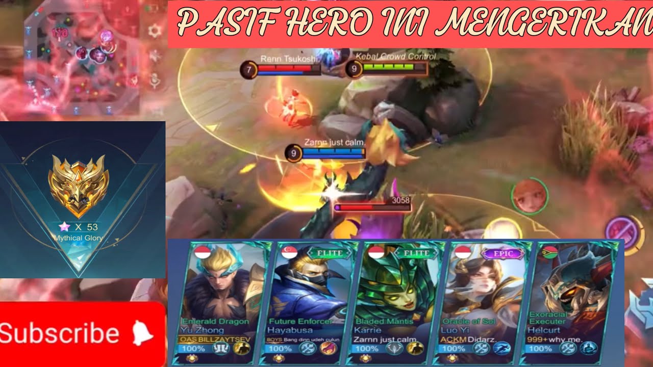 Naga Fighter Yu Zhong ! MLBB ! Solo Rank EPIC ! Mythical Glory ! Exp ...