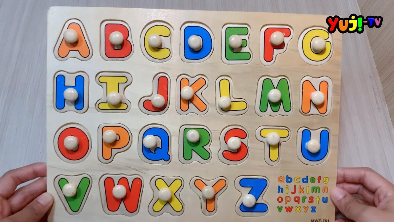 Learning Alphabet Puzzle Wooden Board from letter A to Z | ABC Puzzle | Yuji Tv - YouTube