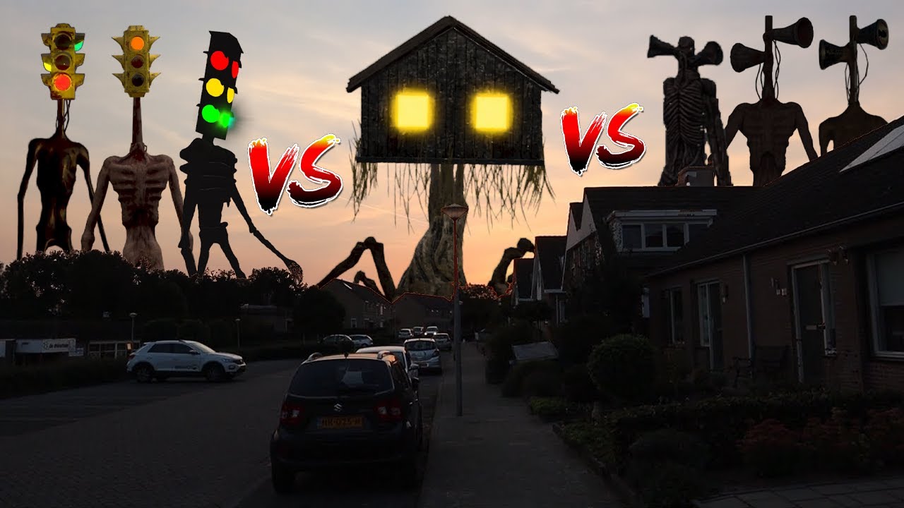TEAM Siren Head VS House Head VS TEAM Traffic Light Head (CAUGHT on ...