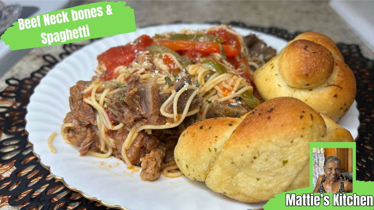 Spicy Italian Beef Neck bones with Angel Hair Noodles / Mattie's ...