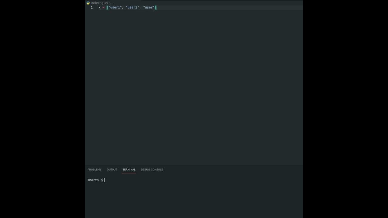 Python3 How To Delete An Element From A List Array shorts YouTube python3-how-to-delete-an-element-from-a-list-array-shorts-youtube
