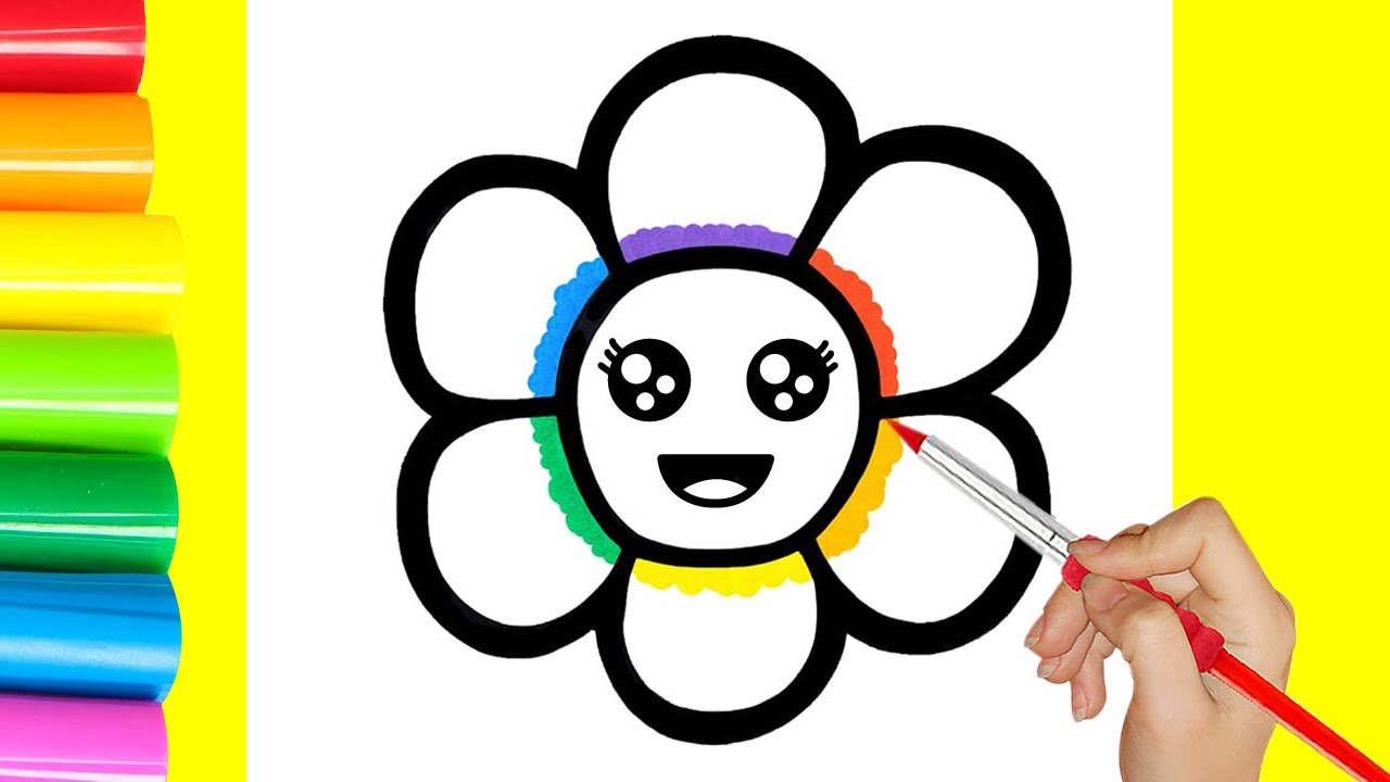 Bolalar uchun yoqimli gullarni qanday chizish mumkin ?How to draw cute ...