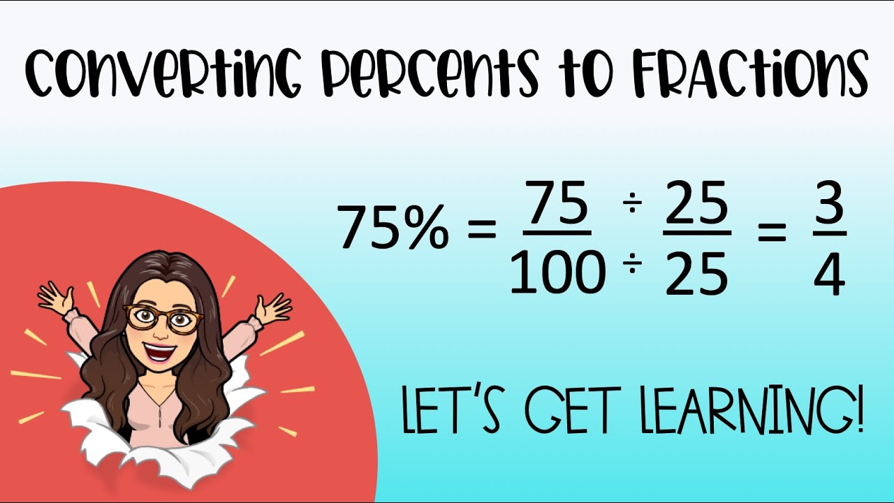 How to Convert a Percent to a Fraction - YouTube