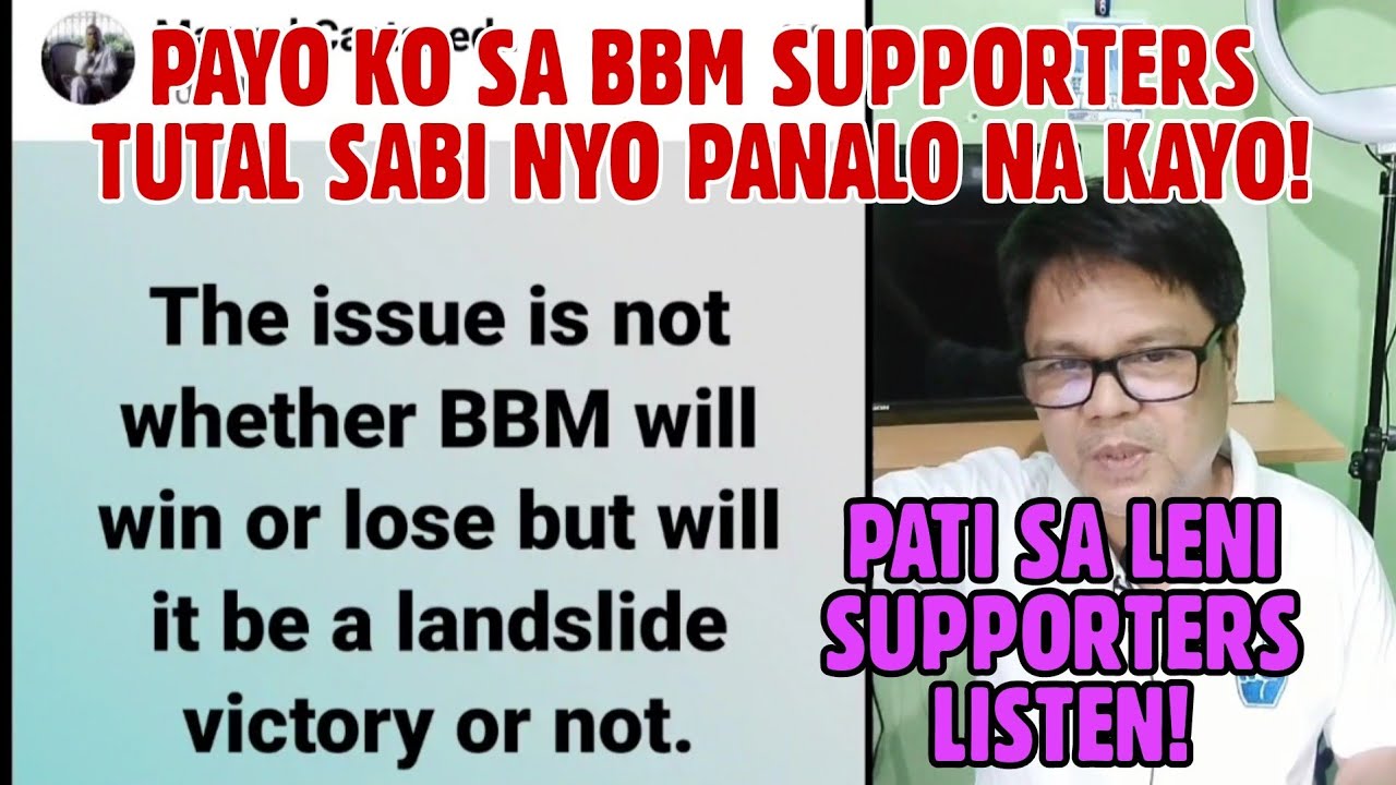PAYO KO SA BBM SUPPORTERS TUTAL SABI NYO PANALO NA KAYO! PATI SA ...