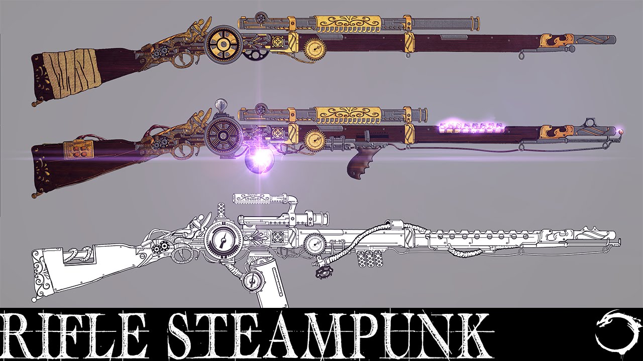 Speed Art - Steampunk rifle - YouTube