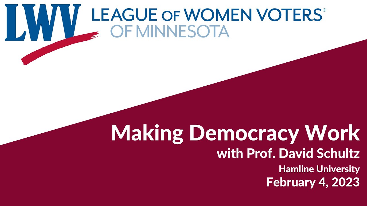 Making Democracy Work with Professor David Schultz - YouTube