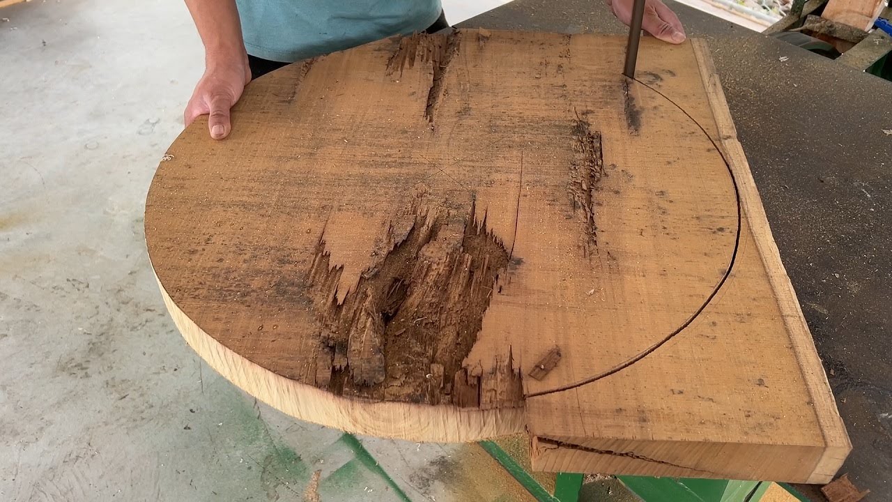 Transforming a Cracked Wood Board into a Stunning Coffee Table: A DIY ...