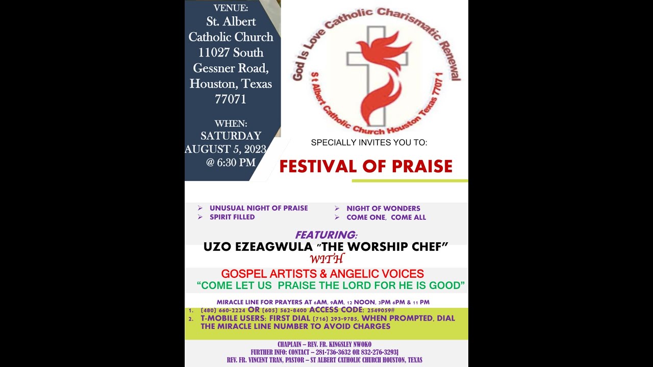 This Sat 8/5/23 Festival of Praise - Angelic Voices God Is Love ...