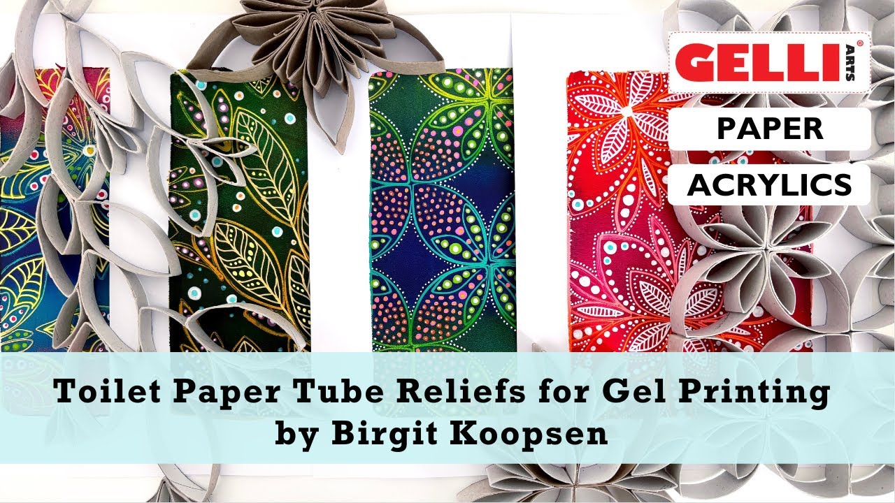 Toilet Paper Tube reliefs with Gelli Arts® by Birgit Koopsen - YouTube