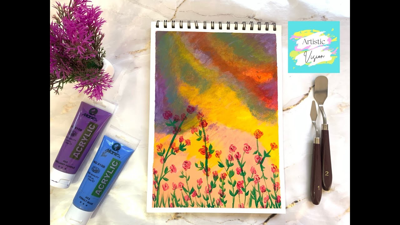 Step by step acrylic painting for beginners | Easy acrylic painting ...
