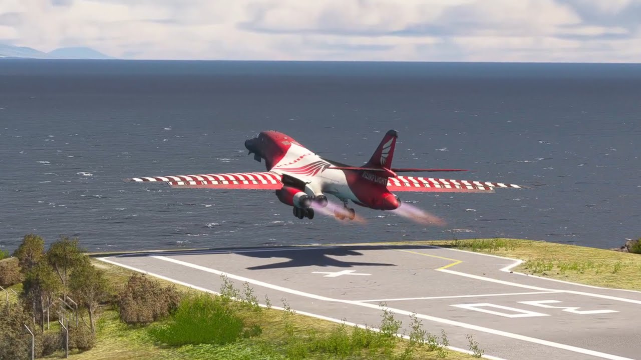 The Greatest Pilot B1 Jet Bomber Takes Off from Short Runway - YouTube