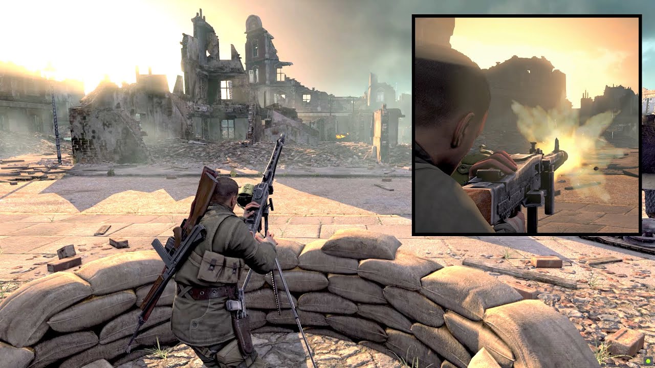 Sniper Elite V2 Remastered - Firing turret machine gun - YouTube
