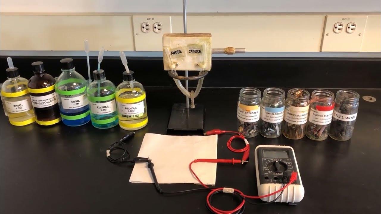 Chem 102 Lab Electrochem Voltaic Cells - YouTube