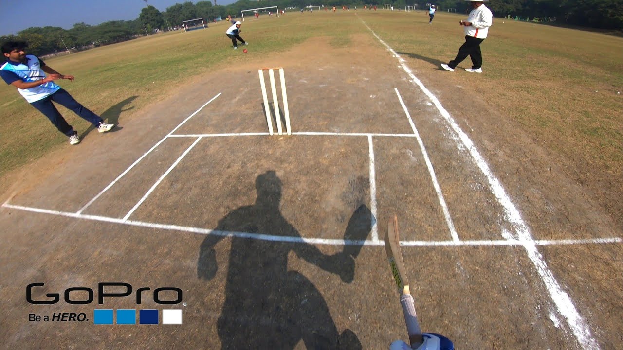Gopro Batsman Helmet Camera Cricket Match View 4k | Cricket Tournament ...
