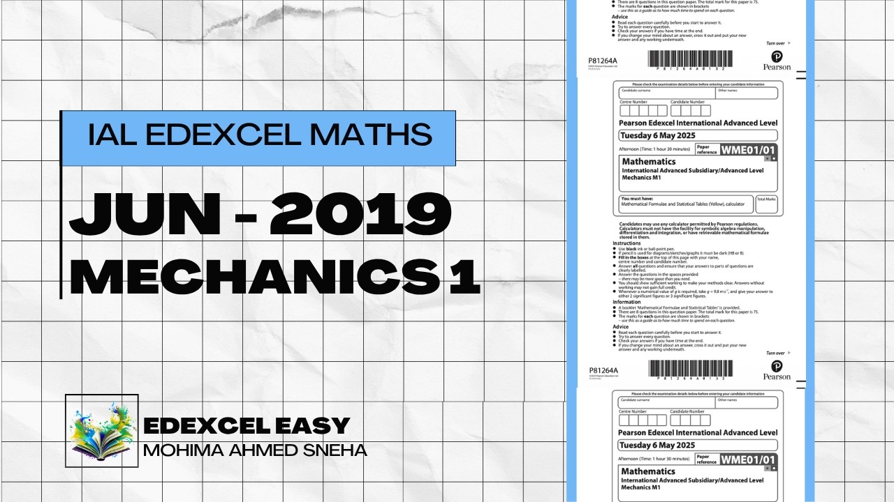 JUNE 2019 M1 | ALEVEL MATHS | QUESTION PAPER SOLUTION. - YouTube