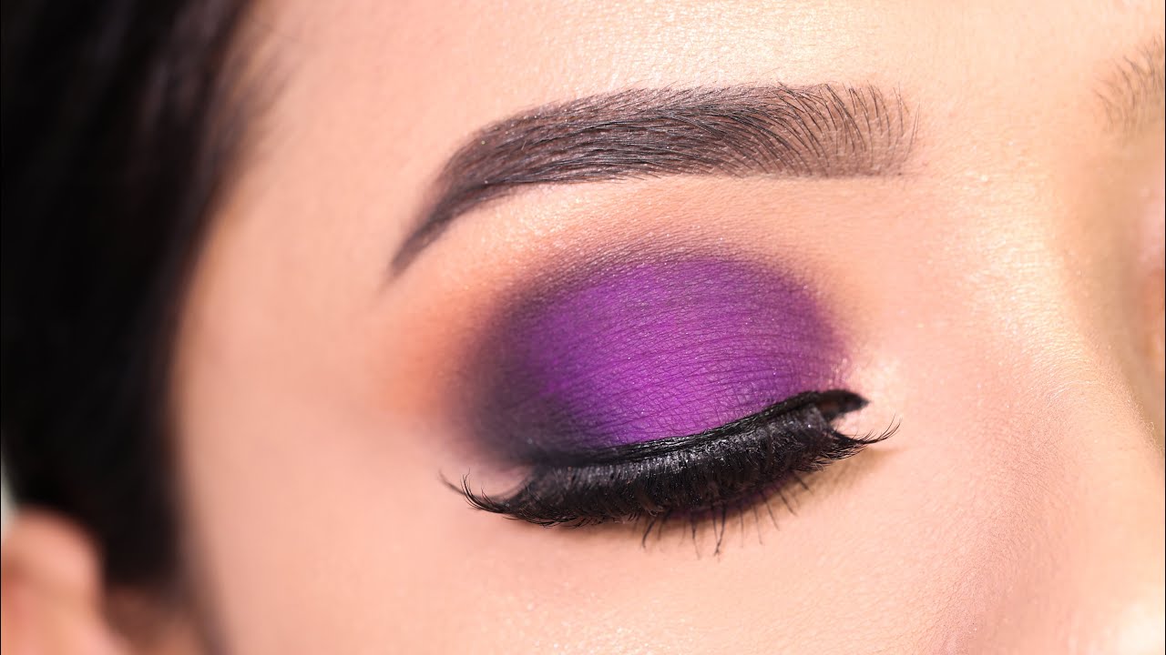 Very Easy Purple smokey eyeshadow Look || Easy and Simple Eye Makeup ...