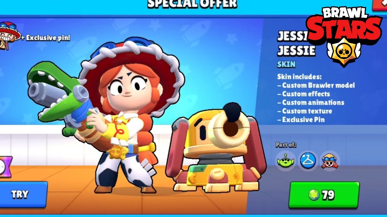 COMPRANDO E JOGANDO COM A SKIN DA JESSIE JESSIE (BRAWL STARS) - YouTube