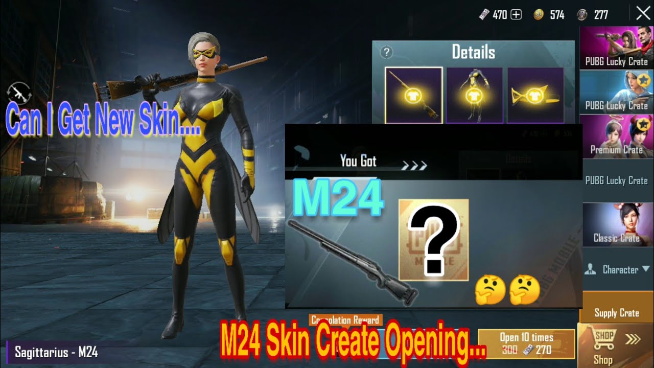 FIRST,CREATE OPENING FOR (M24) SKIN IN | PUBG MOBILE | - YouTube