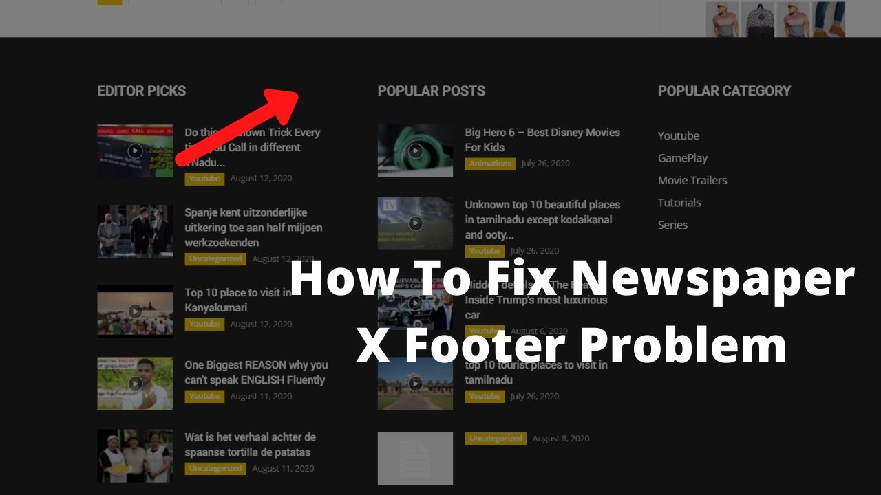 How To Fix Newspaper Footer Problem - YouTube