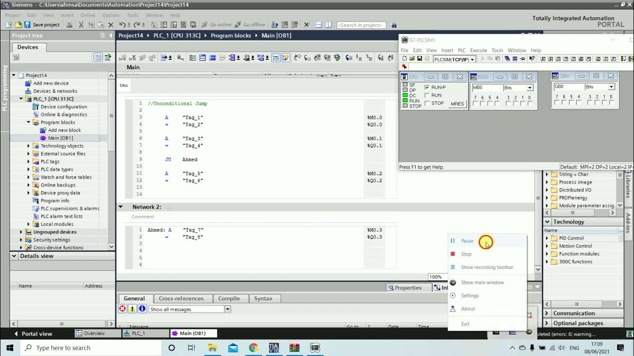 Plc Programming With Stl Lec 8 Jump Commands Youtube