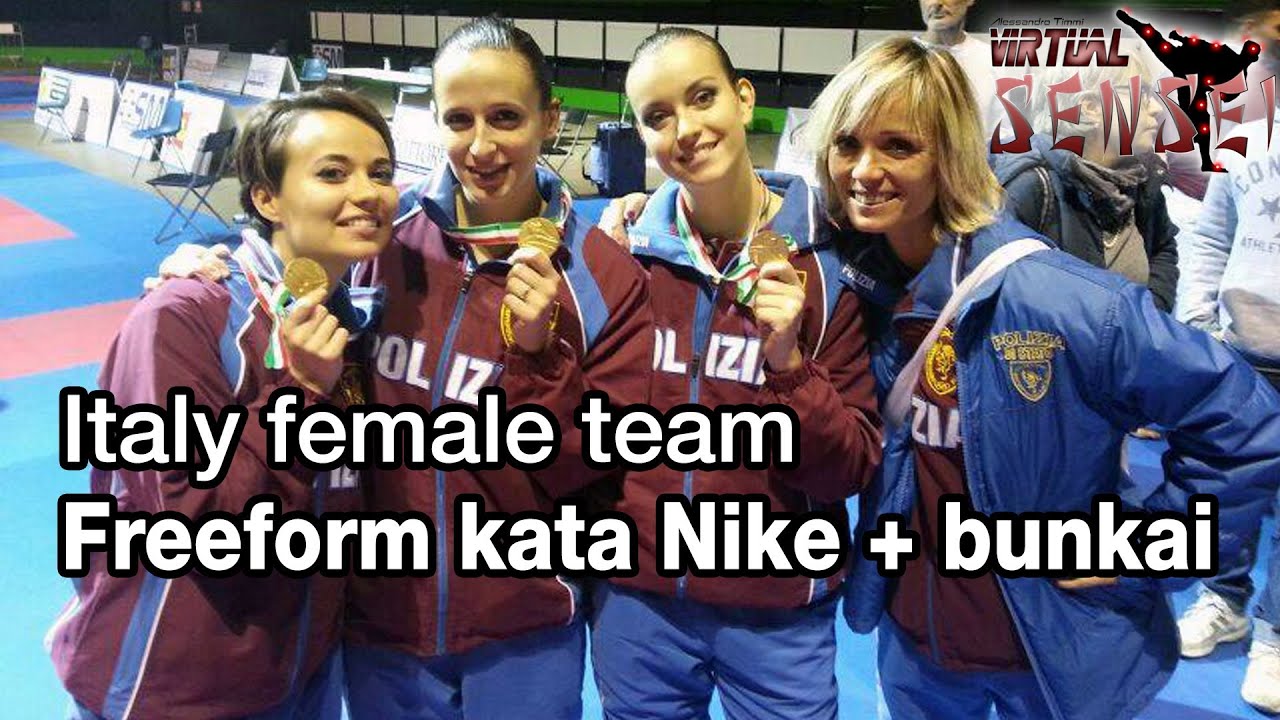 Fiamme Oro (Italy female team) - Freeform kata Nike + bunkai - Italian ...