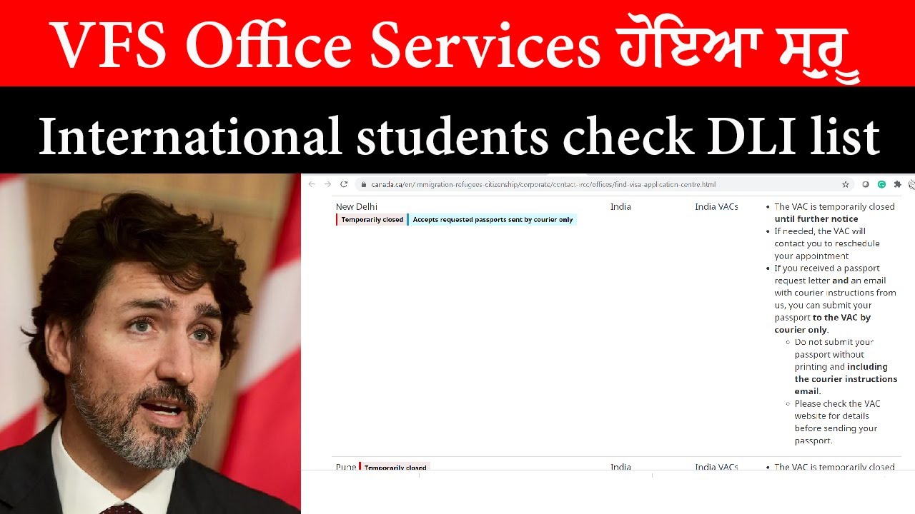 vfs office open |international students new updates | canada ...