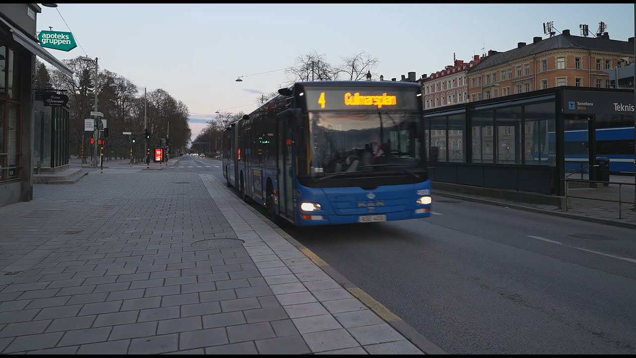 Sweden, Stockholm, bus 4 ride from Tekniska högskolan to Hornstull ...