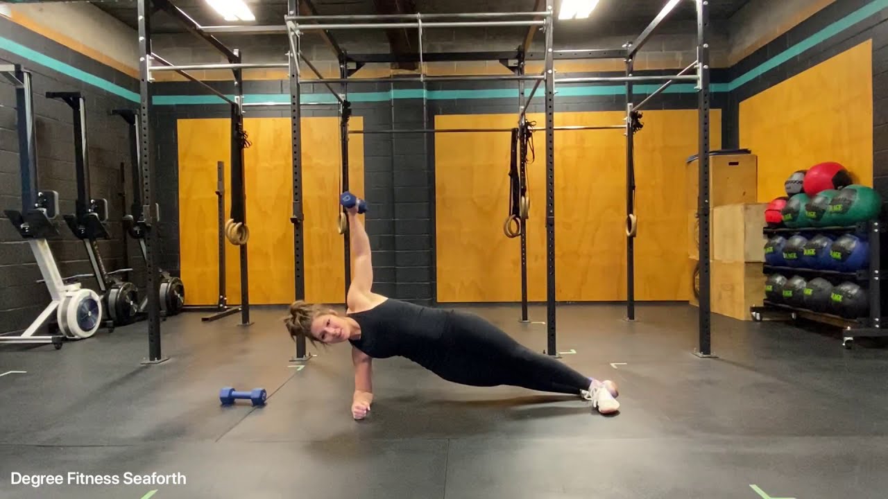 Side Plank Hold + Lateral Dumbbell Raise - YouTube