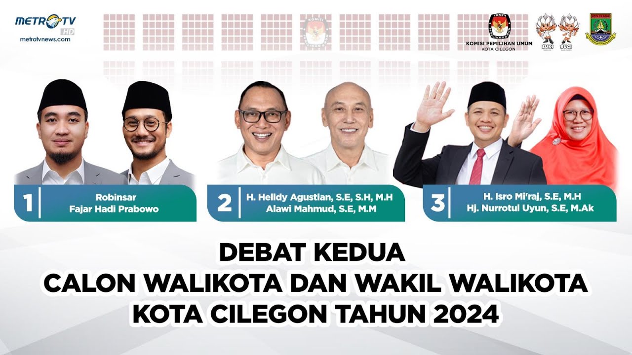 DEBAT KEDUA CALON WALIKOTA DAN WAKIL WALIKOTA CILEGON TAHUN 2024 - YouTube