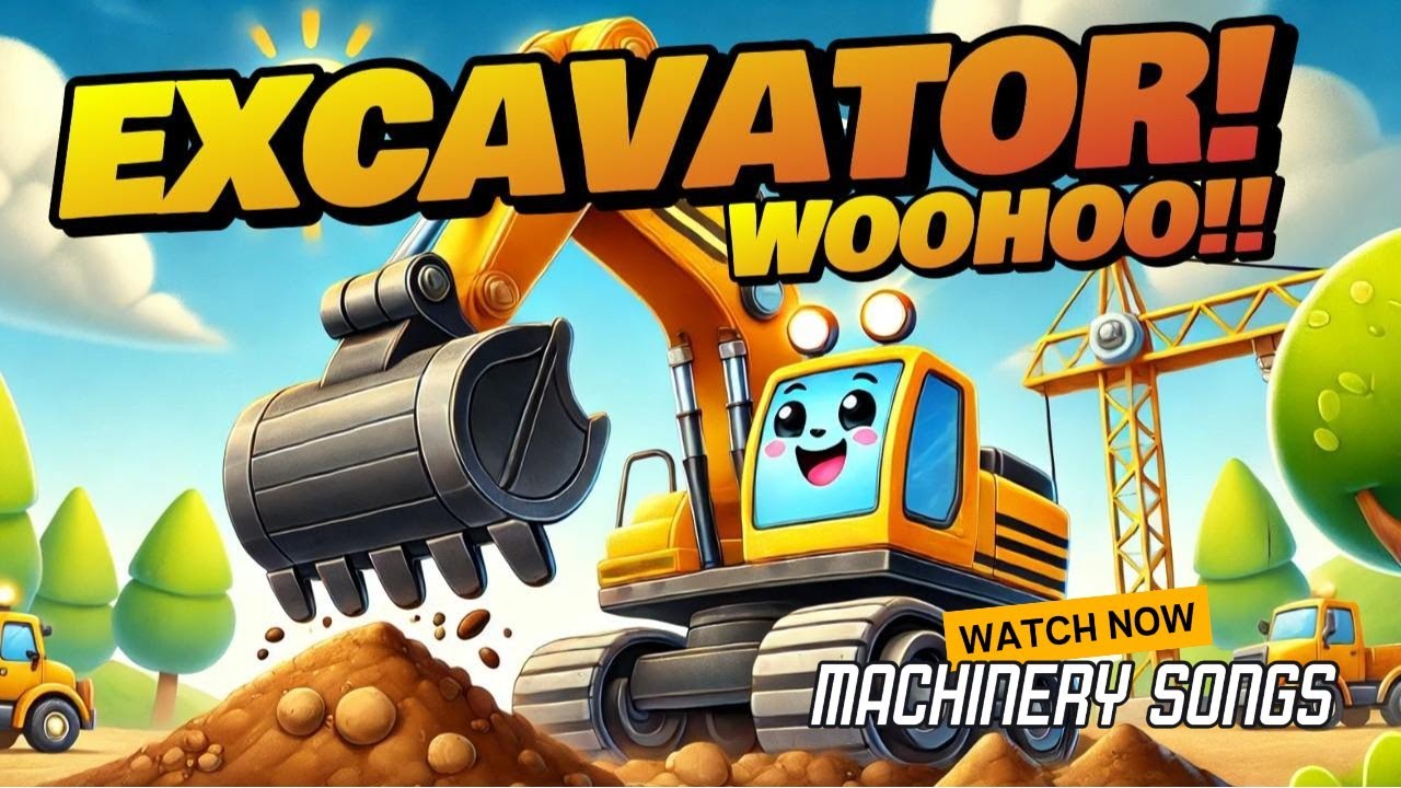Excavator Song For Kids | Colorful Rhyme Songs | Nursery Rhymes | Sing ...
