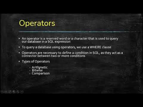 19. SQL Operators - SQL - @CodeFlew - YouTube
