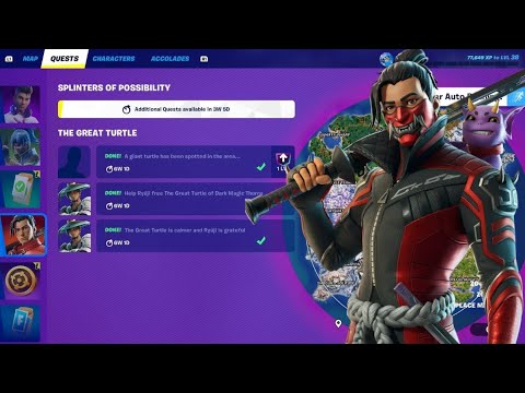 Fornite Quest "Help Ryuji free the Great Turtle of Dark Magic Thorns ...