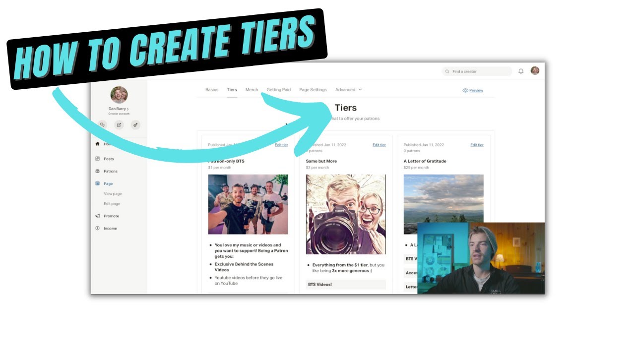 How to make Tiers in Patreon (2022) - YouTube