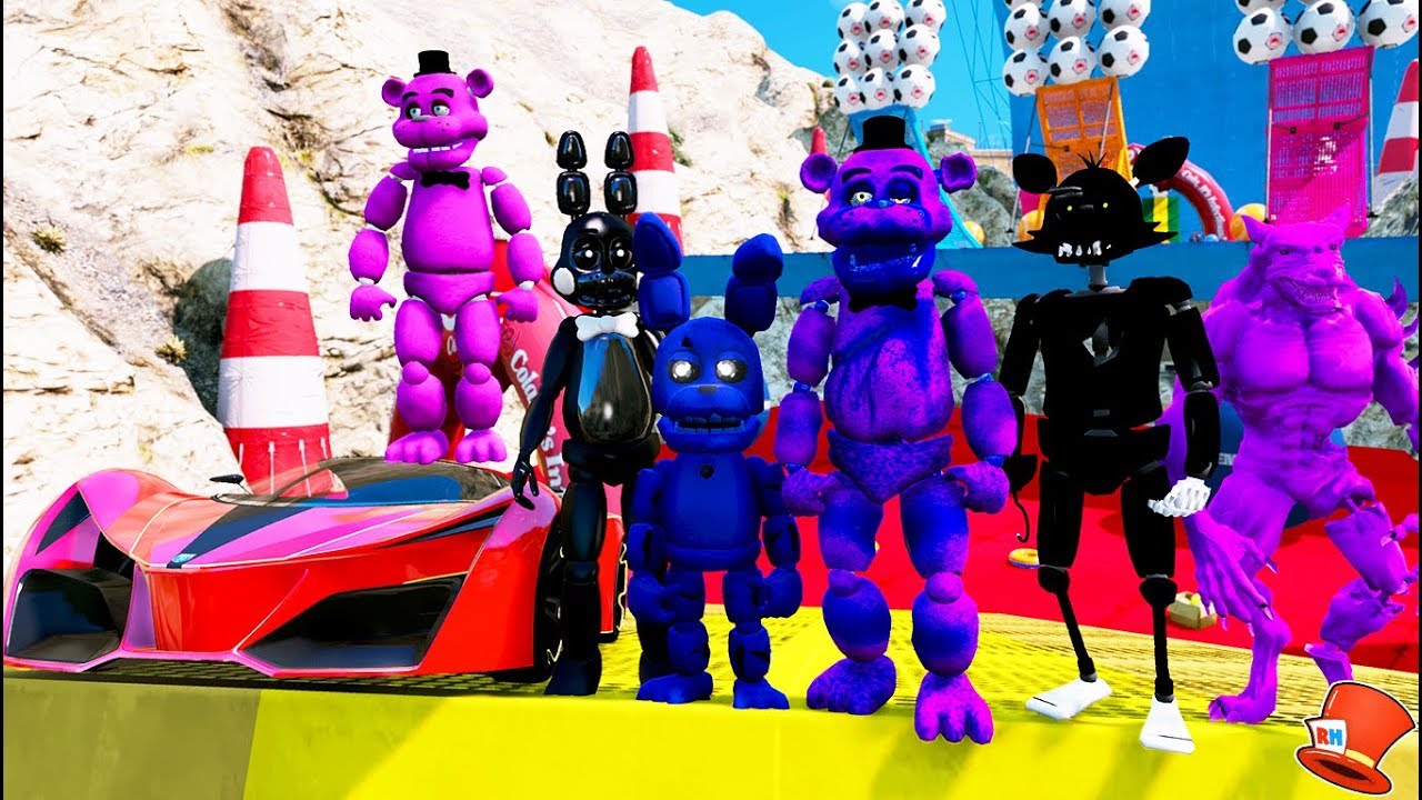 ALL THE SHADOW ANIMATRONICS STUNT ON BIGGEST 9999 FT RAMPS! (GTA 5 Mods ...