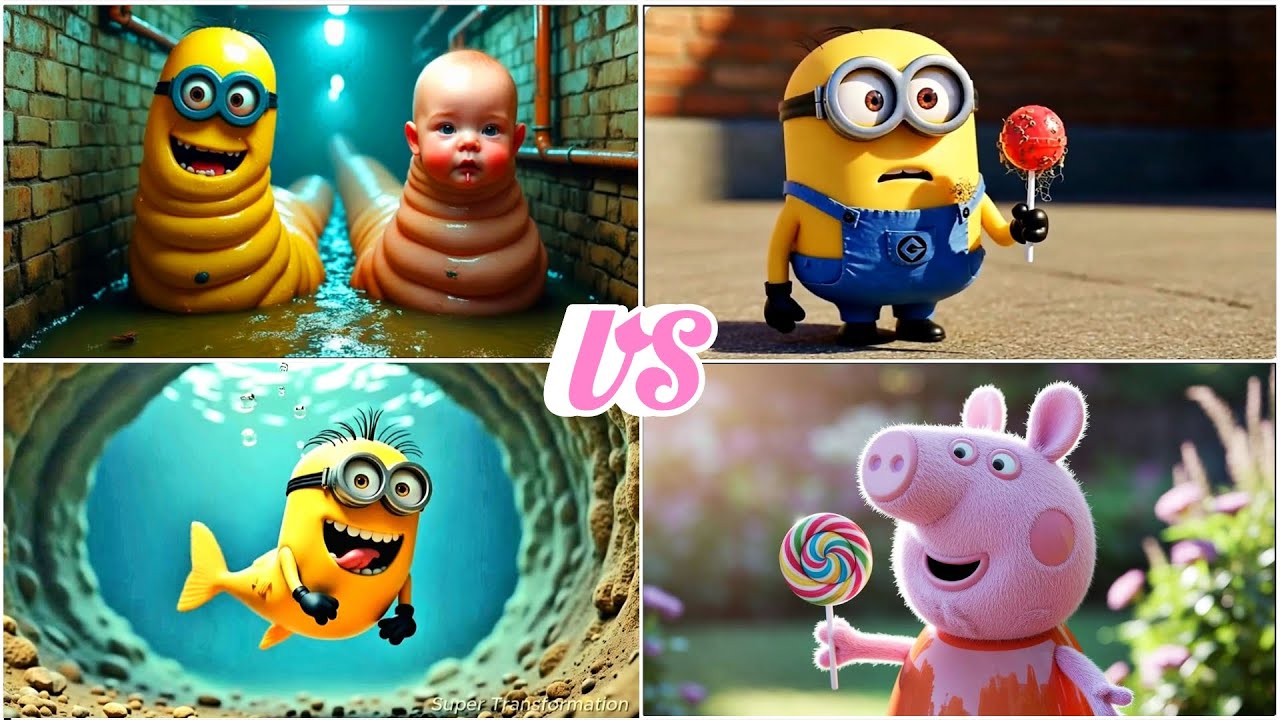 Minion Worm Baby worm🆚️Minion eats dirty candy and became a Monster🆚 ...