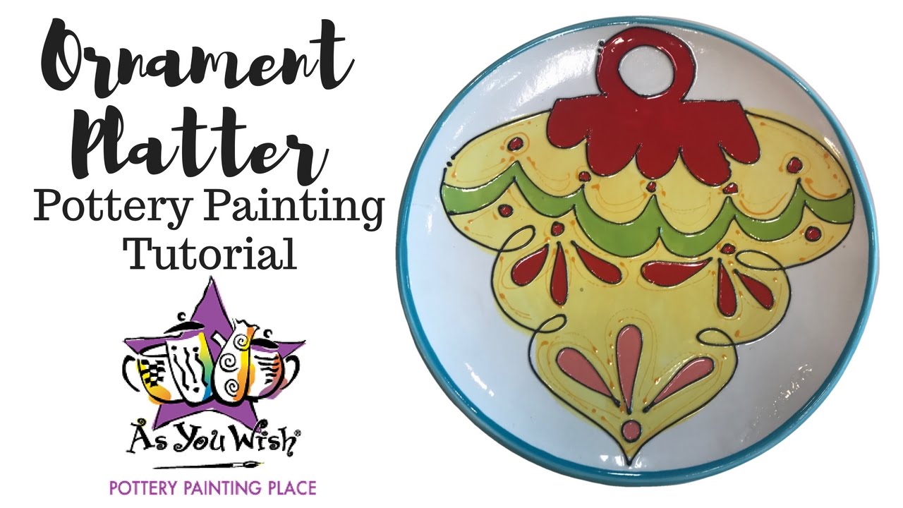 Ornament Plate Design | As You Wish Pottery Painting Place - YouTube