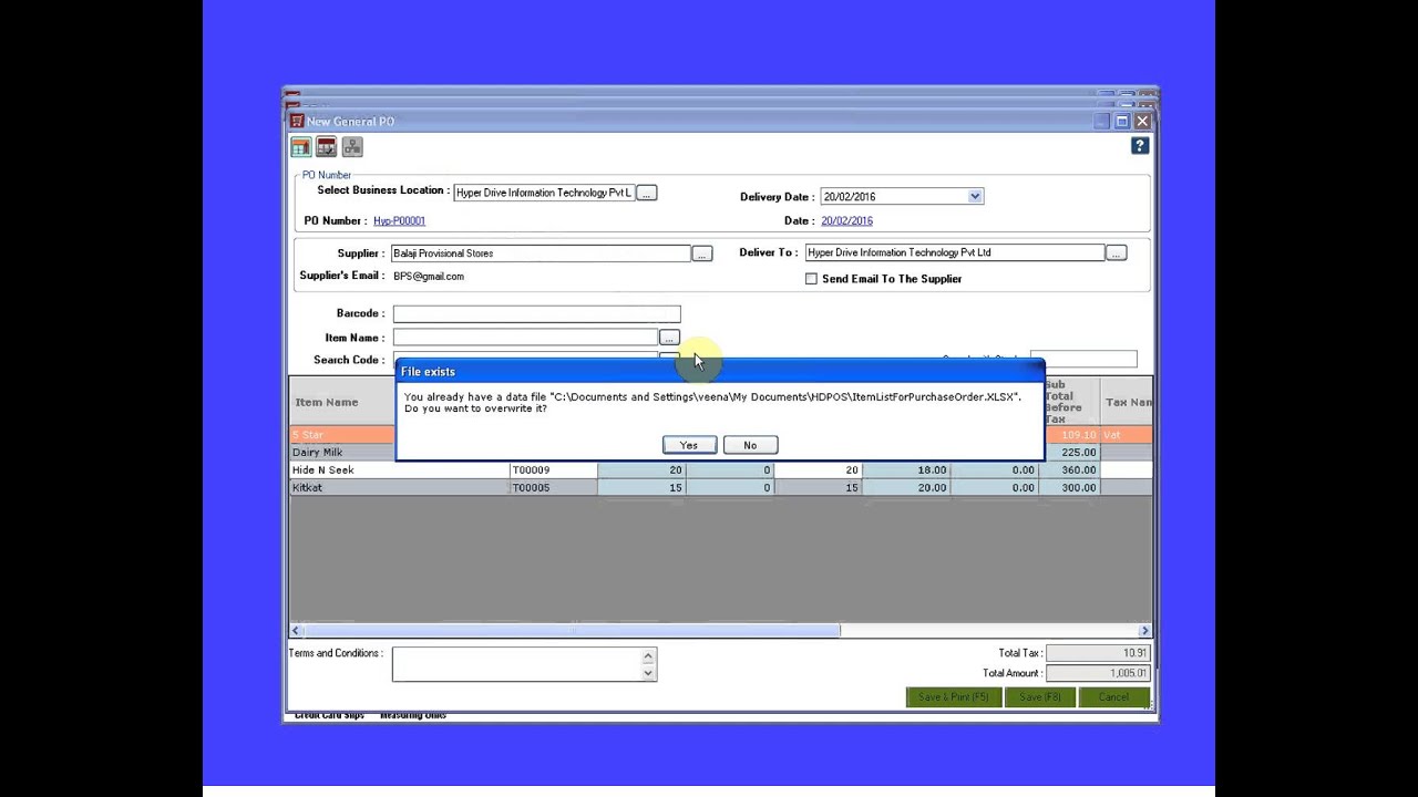 How to create a PO and receive the items against the PO in HDPOSsmart ...