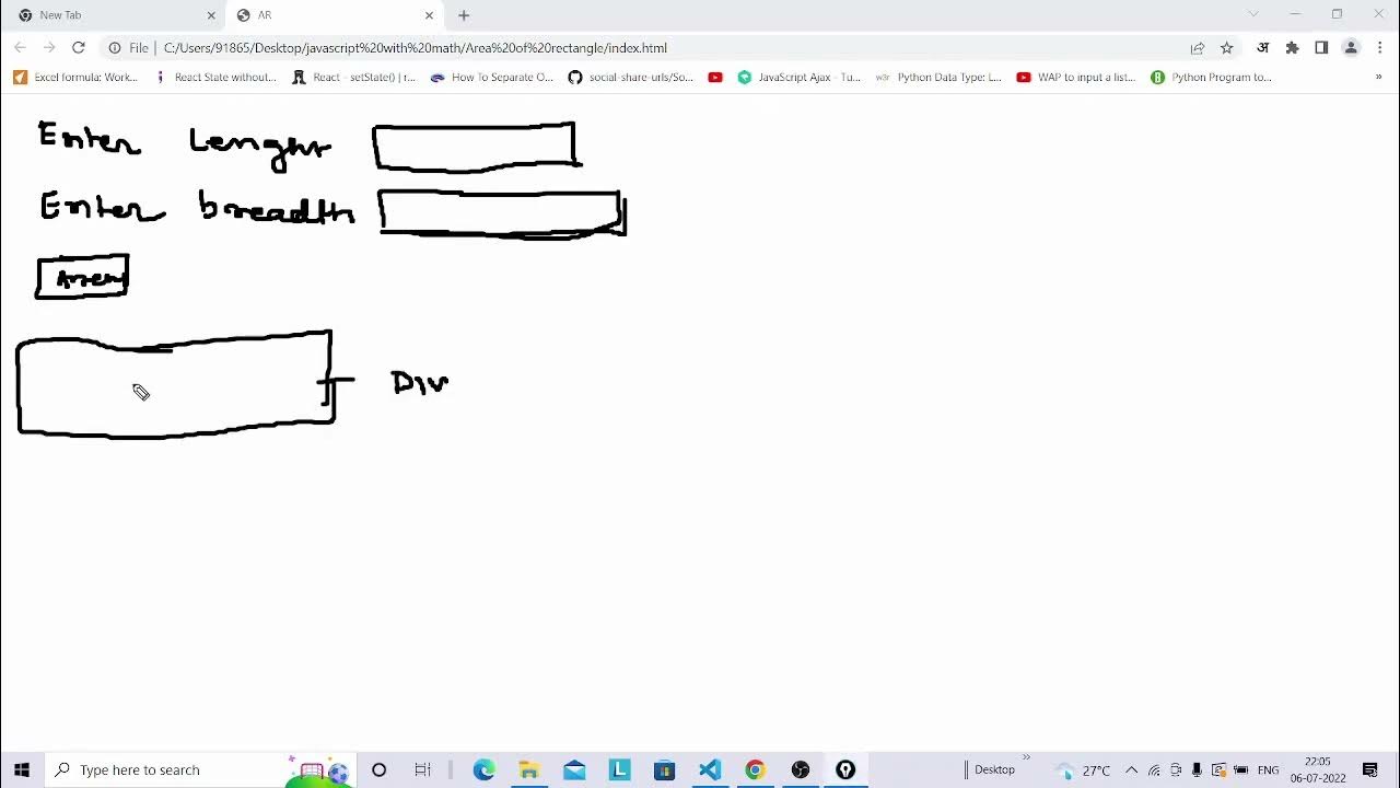 Area of Rectangle Calculator in Javascript - YouTube
