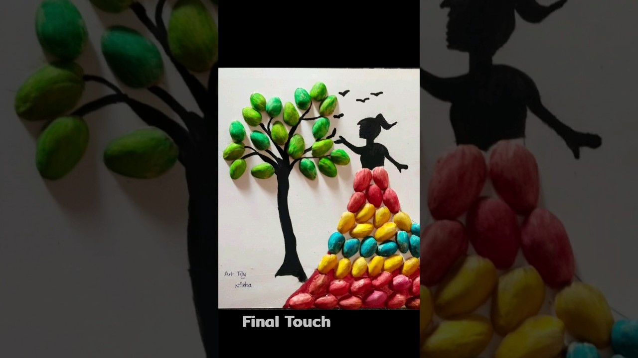 Drawing Art Using Pista peel #drawing #Pista - YouTube