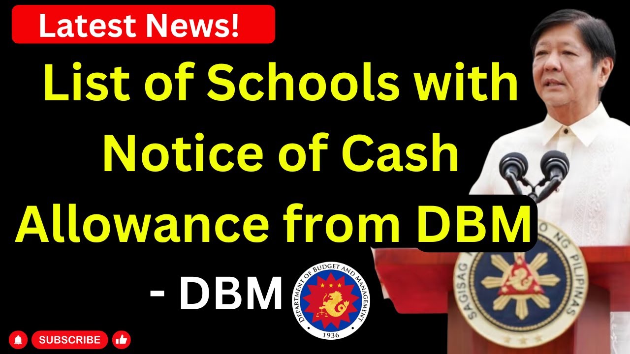 List of Schools with Notice of Cash Allowance - YouTube