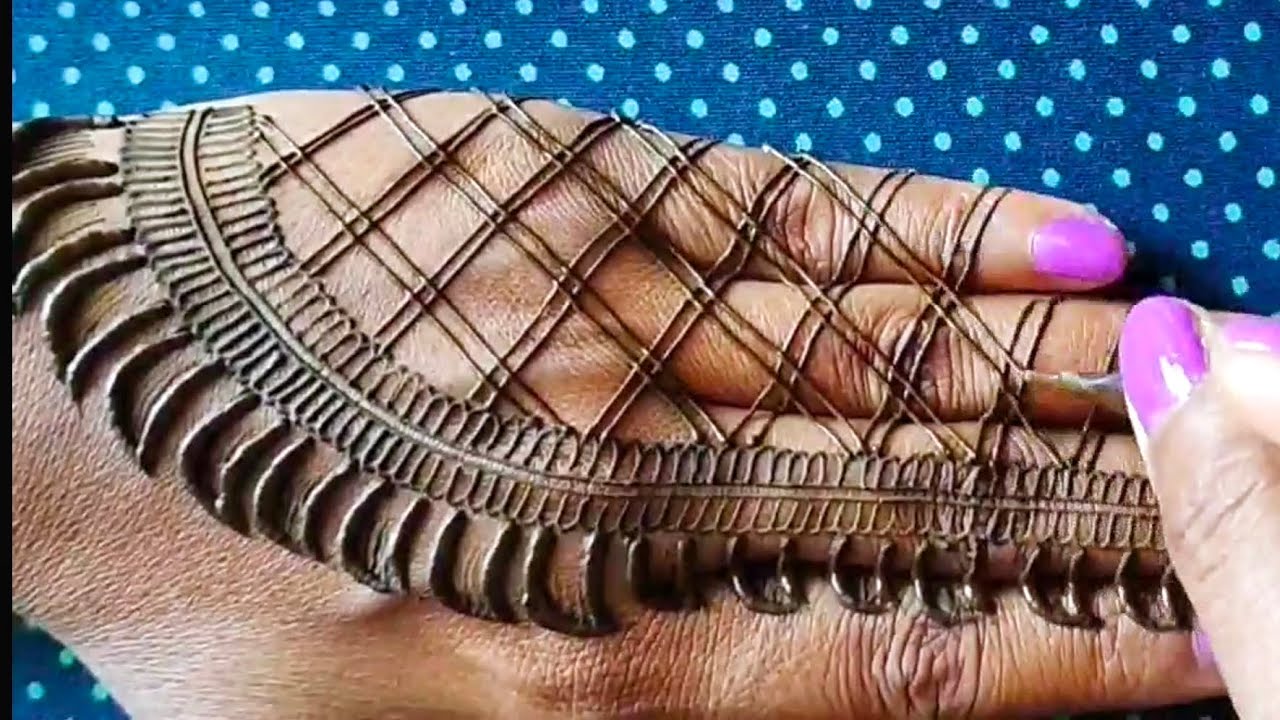 Very simple mehndi design back hand | mehandi kaise lagate hain ...