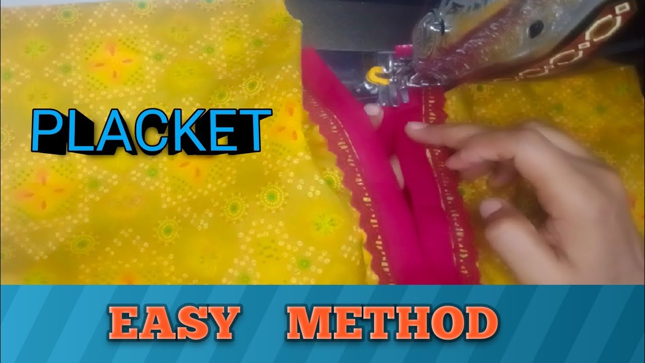 ️💯 pakistani perfect neck placket design quickly & Easily|Placket sewing tutorial\ Lubna ideas ...