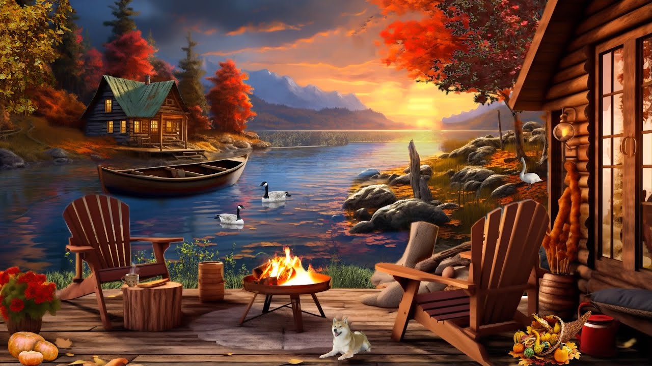 Autumn Fall Scenery, Peaceful Hymn Piano Music, "Golden Autumn Morning ...
