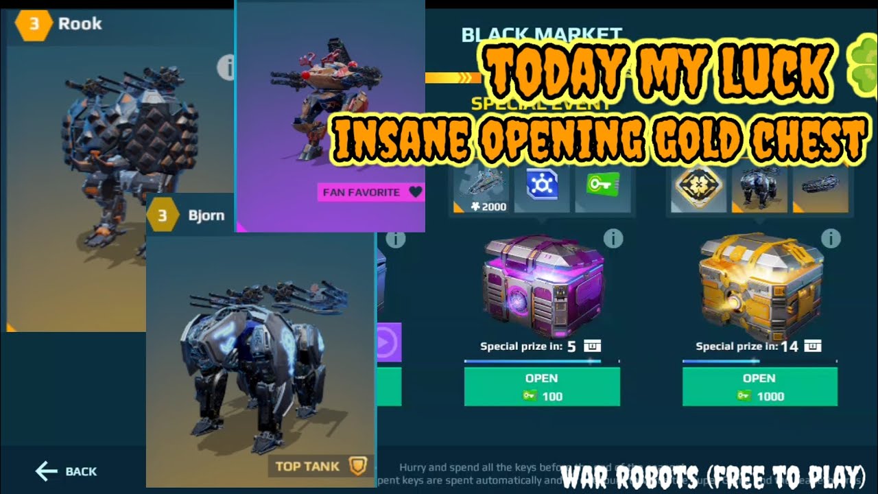 INSANE GOLD CHEST OPENING| WAR ROBOTS #warrobots #warrobotsgameplay ...