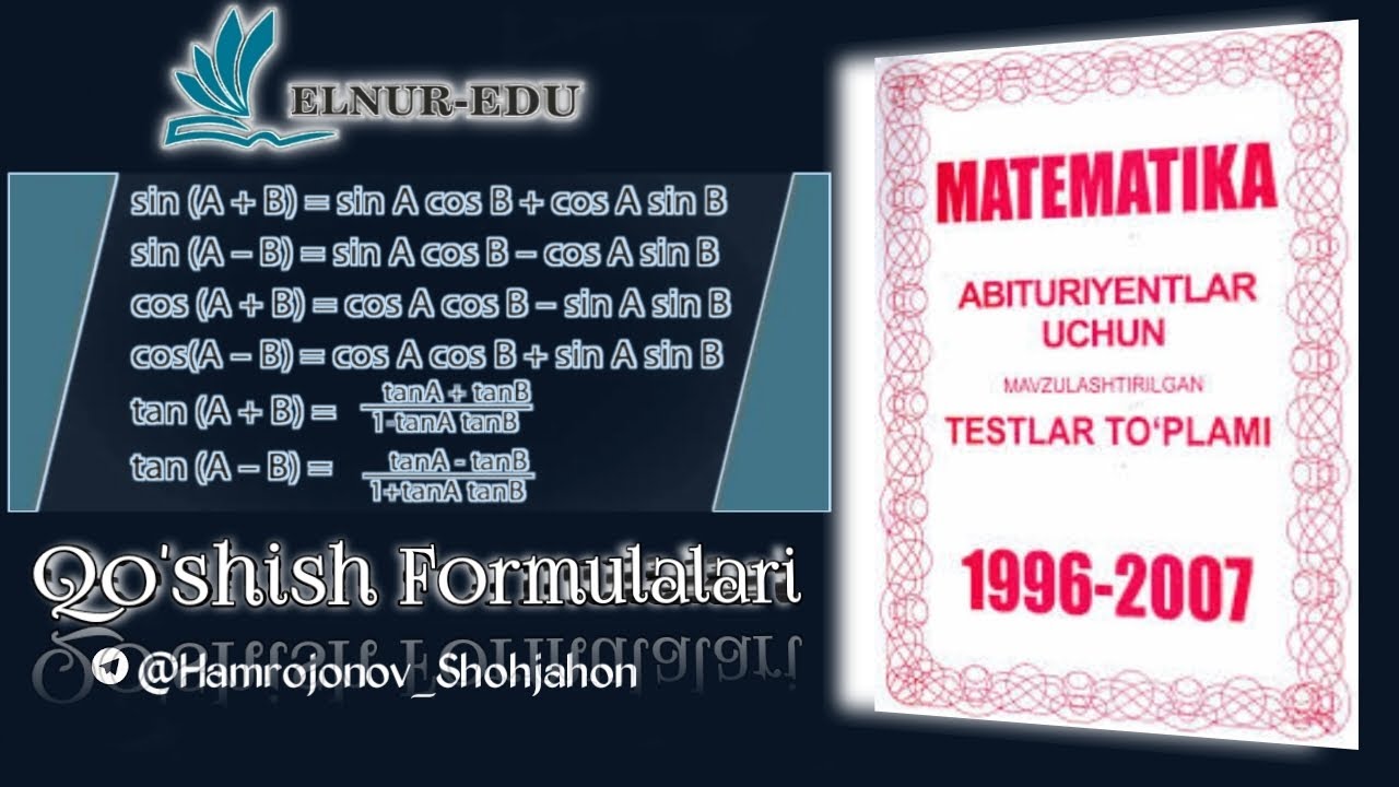 Qo'shish Formulalari - YouTube