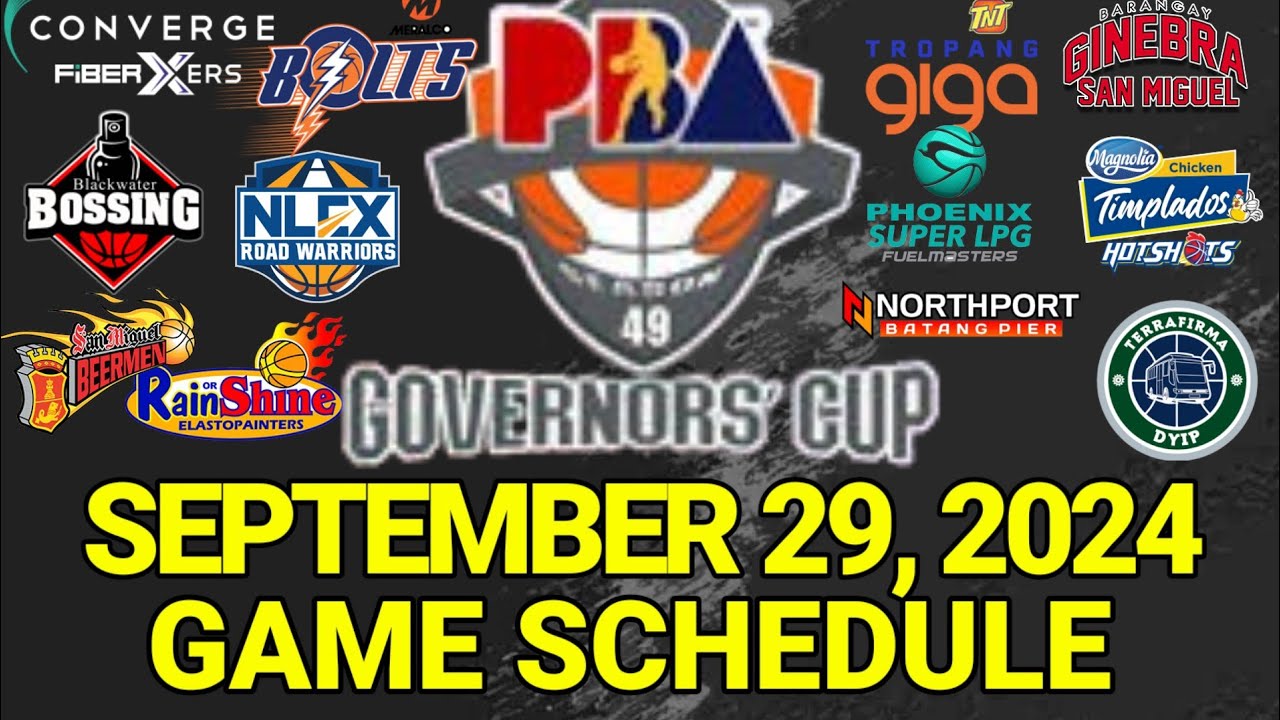 PBA Game Schedule Today | September 29, 2024 | PBA Governors' Cup Quarterfinals Update - YouTube