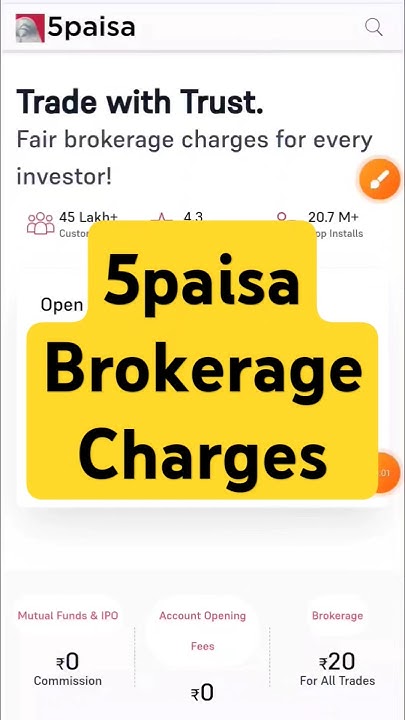 5paisa Brokerage Charges - YouTube